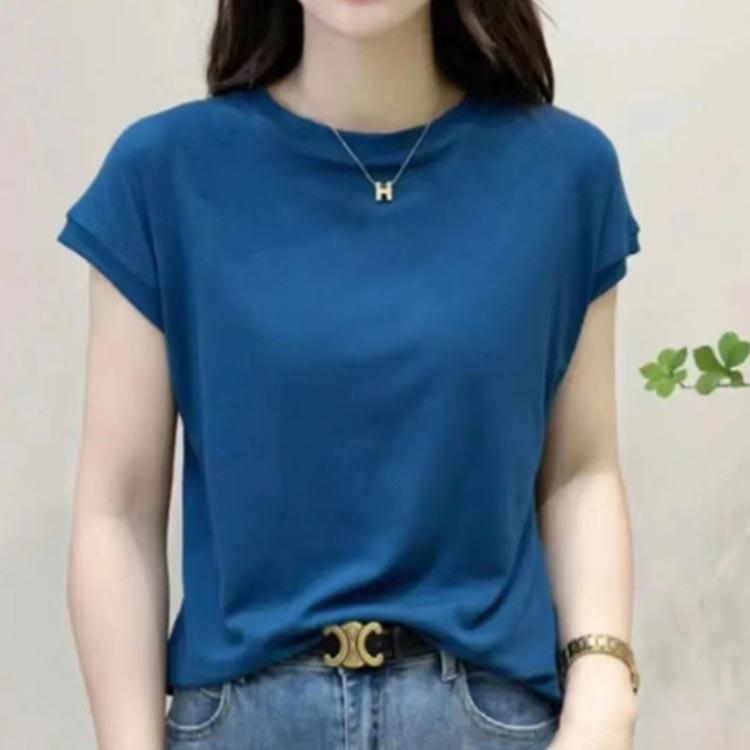 カットソー tシャツ トップス レディース クルーネック シンプル インナー 半袖tシャツ 半袖Tシャツ ストレッチ 無地 伸縮性 : gem7 - 通販 - Yahoo!ショッピング