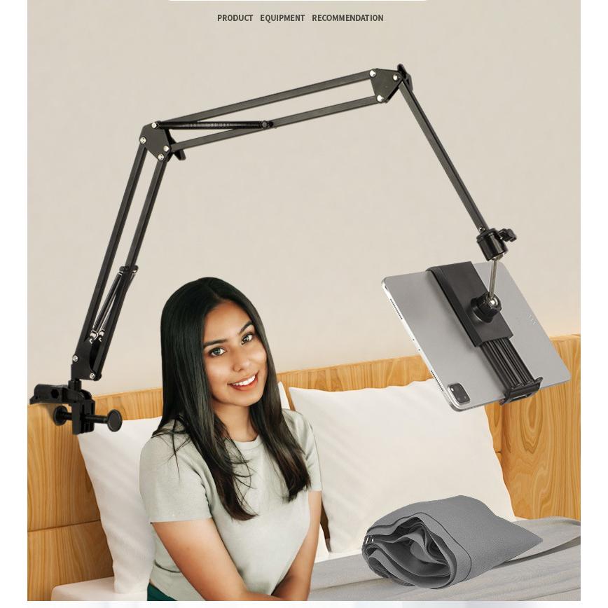 タブレット アームスタンド タブレットスタンド スマットフォンスタンド 寝ながら 任意角度 高さ調整調整 360度回転 折り畳み : gem7 - 通販 - Yahoo!ショッピング