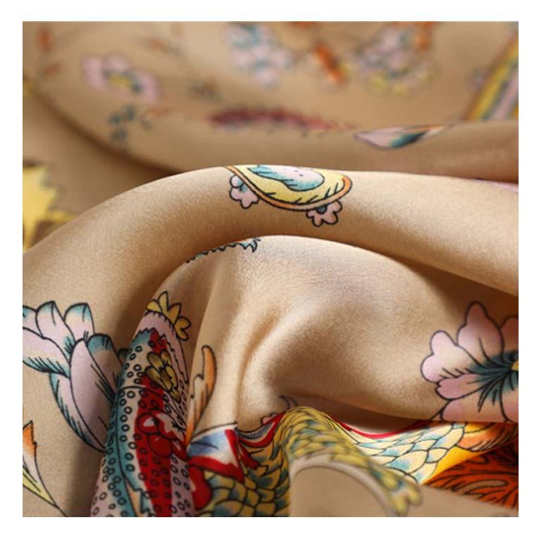 大判 正方形 スカーフ 90cm 総柄 花柄 柄 レディース ストール シルク