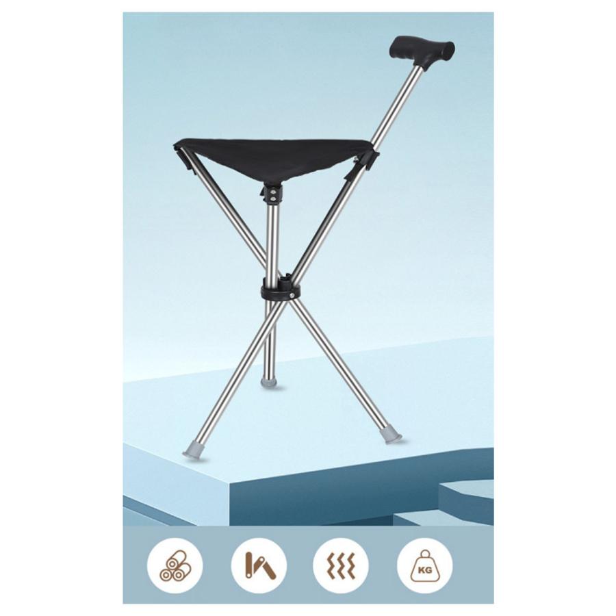 ステッキチェア ステッキ チェアー ステッキチェア折り畳み チェア 軽量 折りたたみ イス 杖 三脚 椅子 3本脚 : gem7 - 通販 - Yahoo!ショッピング