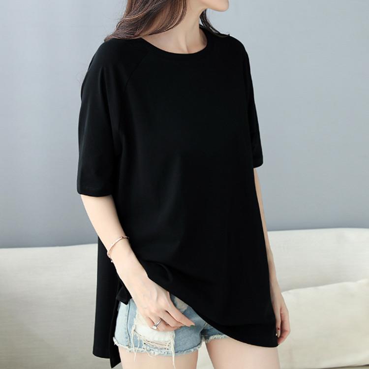 5分袖 Tシャツ 長め ロング丈 カットソー サイドスリット レディース 春 夏 半袖 トップス 接触冷感 涼しい Uネック 丸首 半袖tシャツ 薄手 : gem7 - 通販 - Yahoo ...