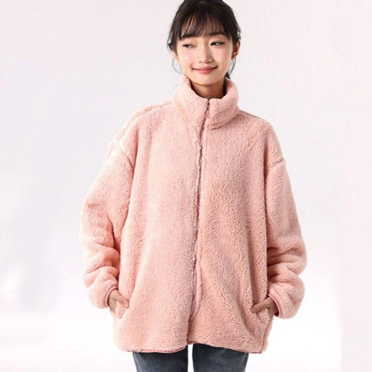 フリースジャケット レディース ボア ジャケット もこもこ ふわふわ シャギーボア フルジップ ジップアップ スタンドカラー 裏起毛 厚手 ...