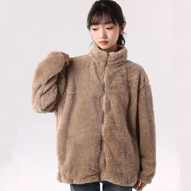 フリースジャケット レディース ボア ジャケット もこもこ ふわふわ シャギーボア フルジップ ジップアップ スタンドカラー 裏起毛 厚手 ...