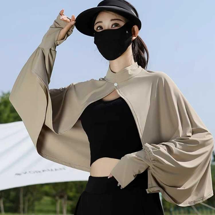 UVカット マント 羽織 ひんやり 冷感 レディース カーディガン アームカバー付き UPF50 女性 女の子 日焼け止め スト : gem7 - 通販 - Yahoo!ショッピング