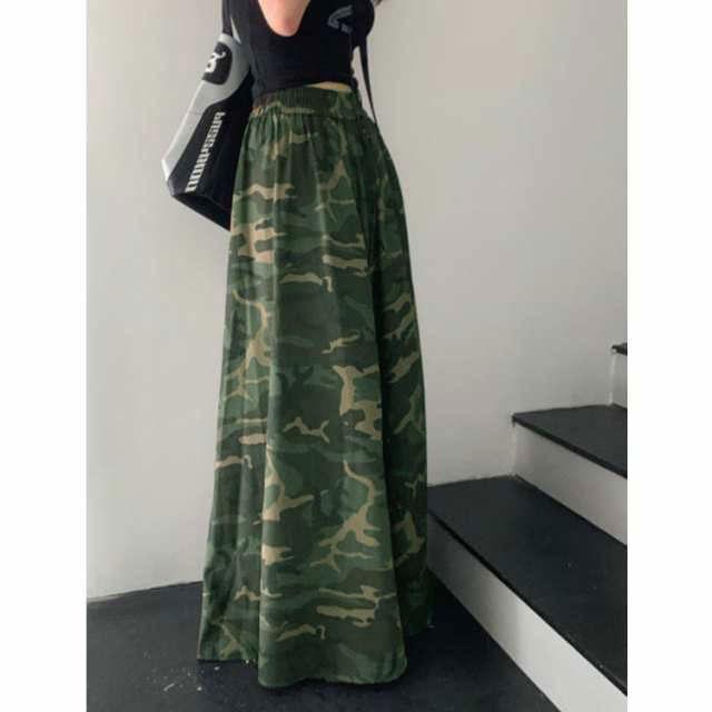 迷彩 チノ カーゴ ロングスカート 綿 ポケット フレアー Aライン ミリタリー マキシ かわいい 森ガール 大人カジュアル ナチュラル レディース : gem7 - 通販 - Yahoo ...