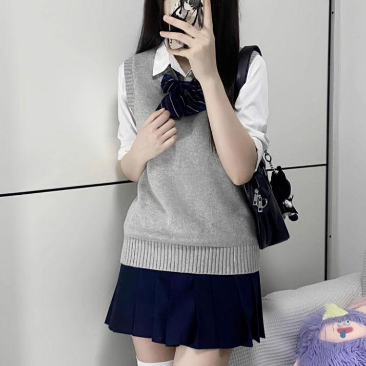 スクールベスト 春 夏 秋 冬 レディース ニット ベスト 学生 女子 大人 可愛い Vネック スクール 制服 学生服 入学 通学 女子高生 : gem7 - 通販 - Yahoo!ショッピング
