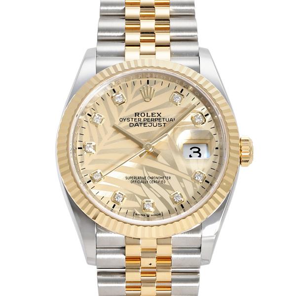 デイトジャスト ロレックス ROLEX 36 ゴールデン ダイヤモンド入りパームモチーフ 126233G ゴールデン文字盤 新品 腕時計 ...