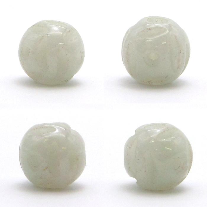 一粒売り 翡翠 ビーズ 彫り物 約10mm ミャンマー産 Jade Jadeite ひすい ヒスイ お守り 天然石 パワーストーン 日本製 :myanmar-beads3:天然石工房 翡翠 ...