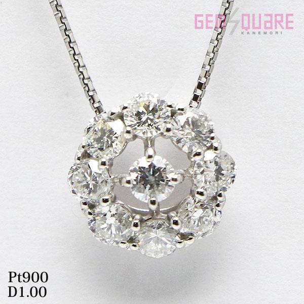 【値下げ交渉可】Pt900 ダイヤモンド フラワーモチーフ ネックレス D1.00 3.2g 44cm 仕上げ済【質屋出店】 : ジェム・スクエア カネモリ - 通販 - Yahoo!ショッピング
