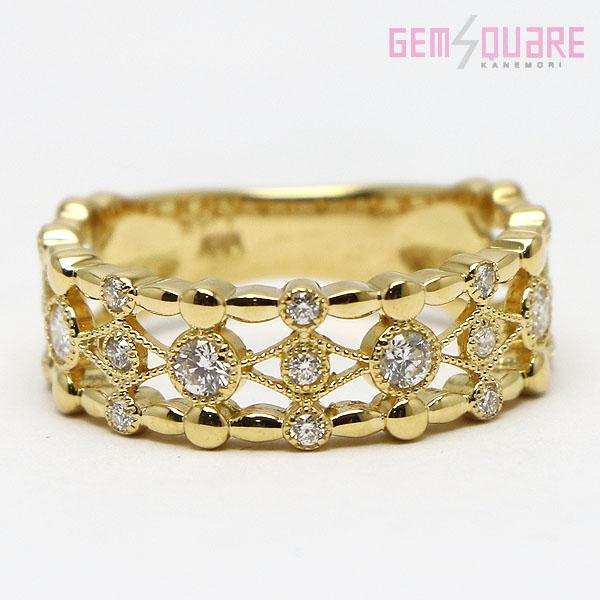 【値下げ交渉可】K18YG ダイヤモンド リング 指輪 D0.31 4.4g 12号 透かし 仕上げ済【質屋出店】 : 230409-1 ...