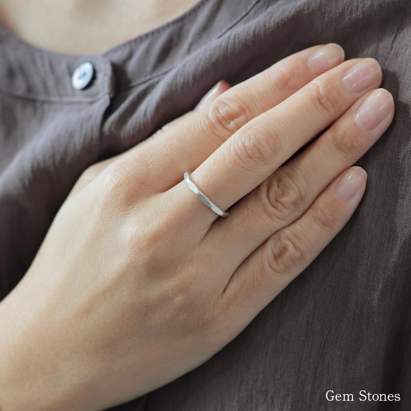 Attrait Cinq アトレ サンク シルバーリング シンプル レディース 指輪 槌目 ペア ピンキー デイリーユース 細身 細い silver 950 記念日 プレゼント : Gem ...