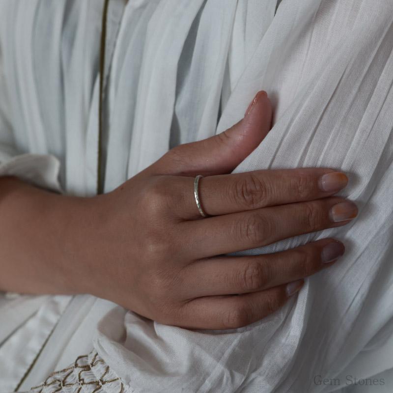 Attrait Trois アトレ トロワ シルバーリング シンプル レディース 指輪 槌目 ペア ピンキー デイリーユース 細身 細い silver 950 記念日 プレゼント : Gem ...