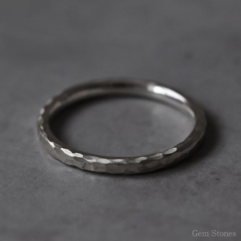 Attrait Trois アトレ トロワ シルバーリング シンプル レディース 指輪 槌目 ペア ピンキー デイリーユース 細身 細い silver 950 記念日 プレゼント : Gem ...