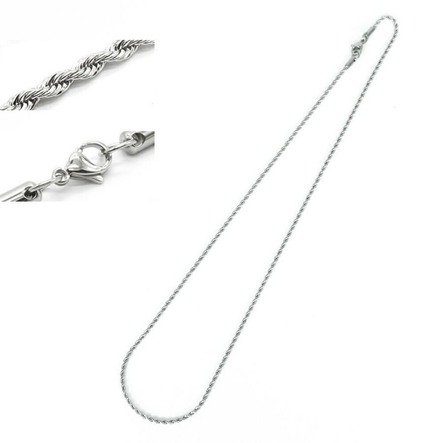 ステンレスチェーン ロープ シルバー 45cm/2mm 50cm/2mm 55cm/2.5mm 60cm/2.5mm : ジェムバザール - 通販 - Yahoo!ショッピング