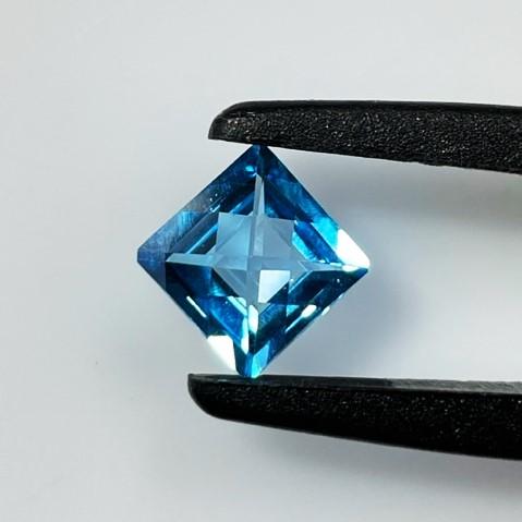 ブルートパーズ 8mm チェッカーカット 2.84ct :ybt-024:宝石のいちのせ - 通販 - Yahoo!ショッピング