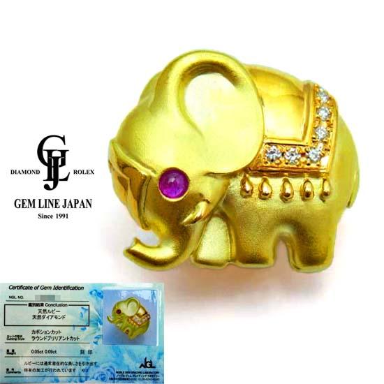 K18 4.67g ルビー0.05ct ダイヤモンド0.09ct 象さん タイニーピン NGLカード鑑付 : j4045 : ジェムラインジャパン - 通販 - Yahoo!ショッピング