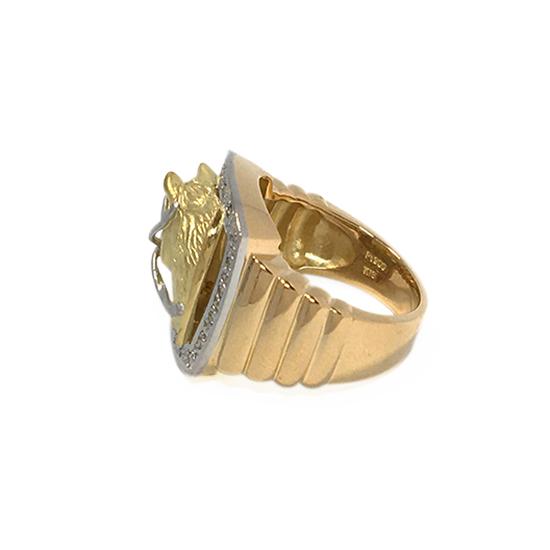 K18/Pt900 17.10g 馬 モチーフ ダイヤモンド 0.20ct コンビ メンズ リング : ジェムラインジャパン - 通販 - Yahoo!ショッピング