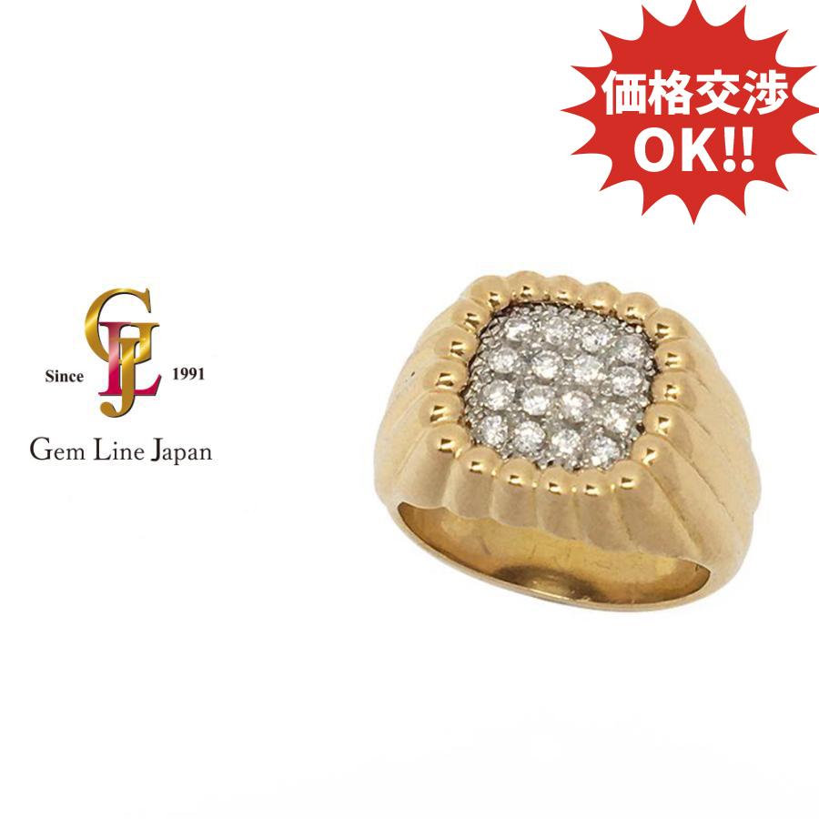 K18/Pt900 13.40g パヴェ ダイヤモンド 0.35ct メンズ 印台 リング : u991 : ジェムラインジャパン - 通販 - Yahoo!ショッピング