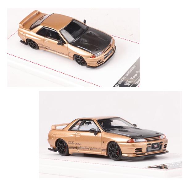 1/64 FOCAL HORIZON 日産 NISSAN スカイライン GT-R R32 Top Secret VR32 カーボンボンネット ゴールド ミニカー M174 : ジェンマ ...