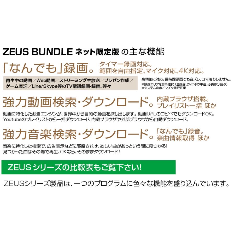 [公式]ZEUS Bundle ネット限定版 〜万能バンドル | 画面録画／録音／動画＆音楽ダウンロード ダウンロード版 Win対応 : ジェムソフトストア-ヤフー店 - 通販 - Yahoo ...