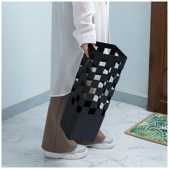 傘立て ブルーグレー ブラック W16×D16×H49 カサタテ シンプル アンブレラスタンド 傘入れ 玄関 かさ 収納 スチール 四角 長方形 コンパクト スリ : 家具インテリアのジェンコ ...