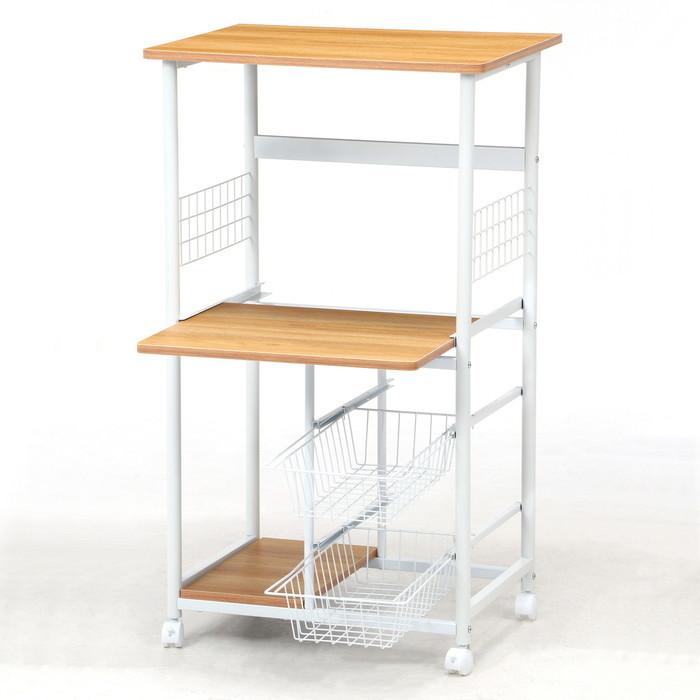 レンジワゴン FBC-9812 WH/NA 600×460×1035 fj-15422 送料無料 北欧 モダン 家具 インテリア ナチュラル テイスト 新生活 オススメ おしゃれ 後払い ...