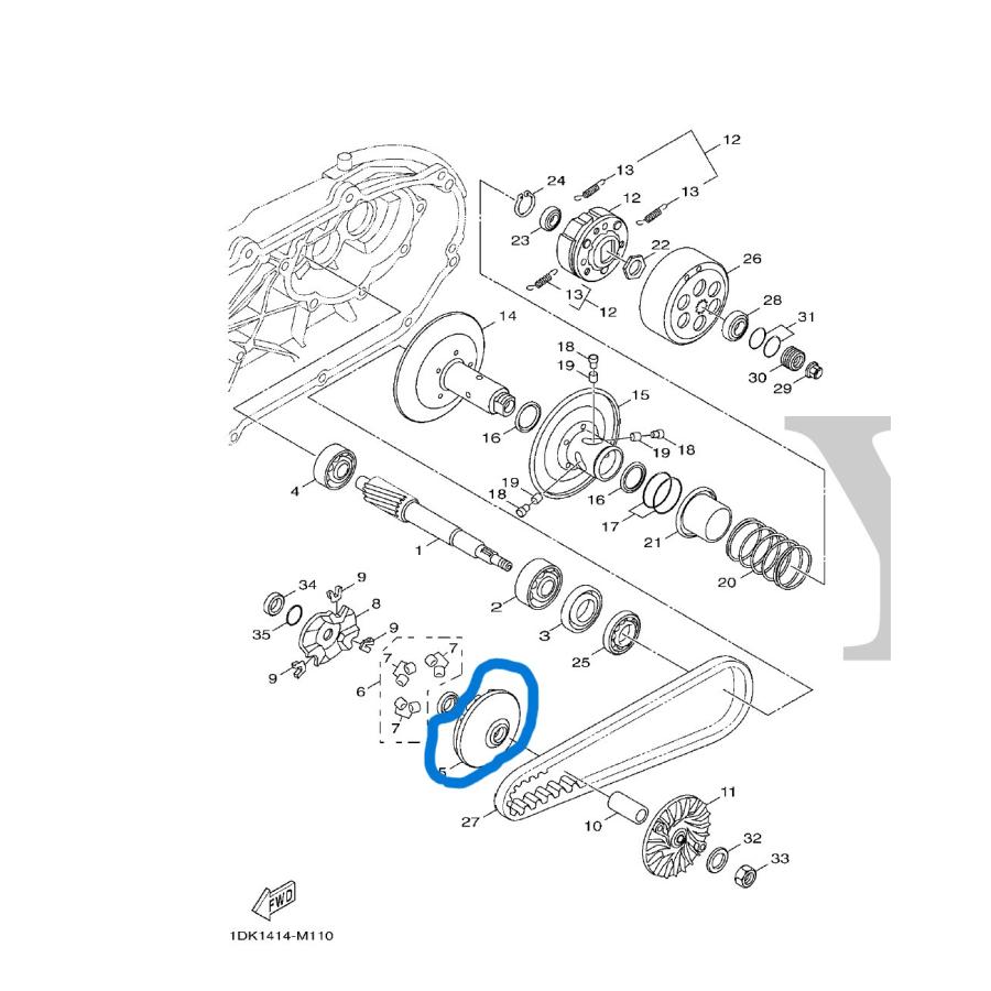YAMAHA ヤマハ 純正部品 ムーバブルドライブフェイス プーリー 純正番号 1DK-E7620-00 : awsome motivate life - 通販 - Yahoo!ショッピング