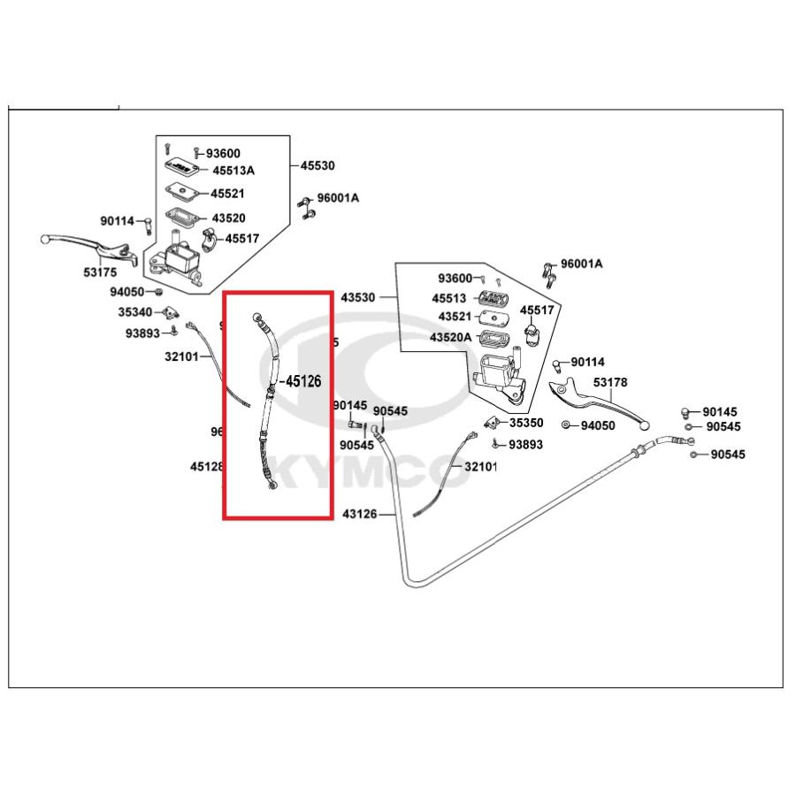 KYMCO キムコ 純正部品 RACING S 150 SR30JD(JP) ホース,ブレーキ フロント 純正番号 45126-ACH6-900 / 870M 送料無料 : awsome ...