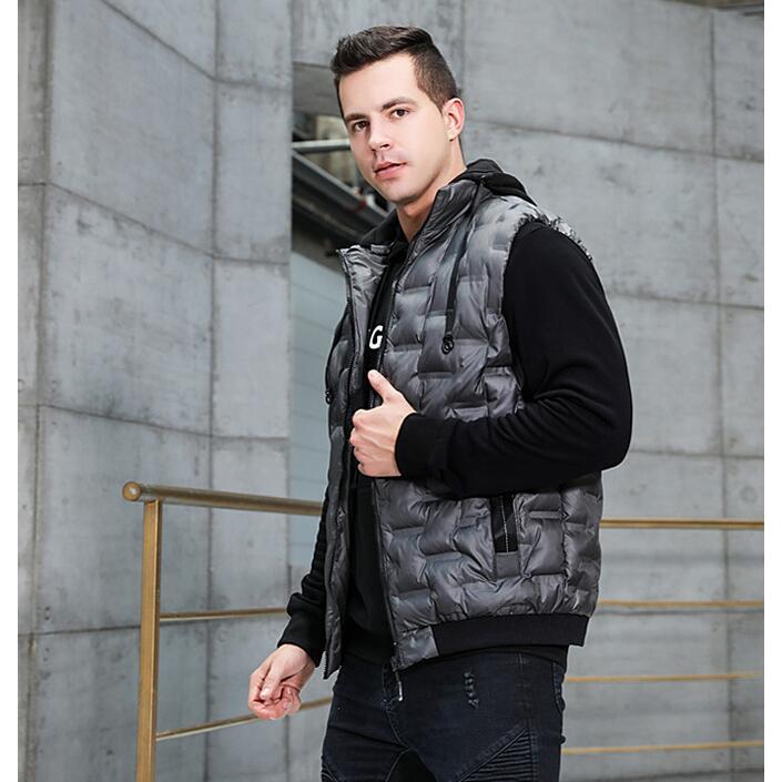 秋冬ダウンベスト ゆったり 大きいサイズ メンズベスト フード付き中綿ベスト 青少年愛用 保温チョッキ カジュアルノーカラージャケット 防風 ...