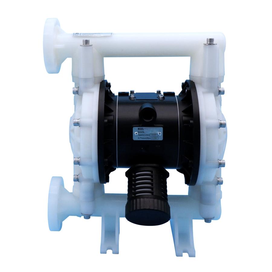 エア駆動ダイヤフラムポンプ AODD-25-PP-TPT PP(ポリプロピレン)モデル 接続口径25A(ANSIフランジ) 最大吐出量157L ...