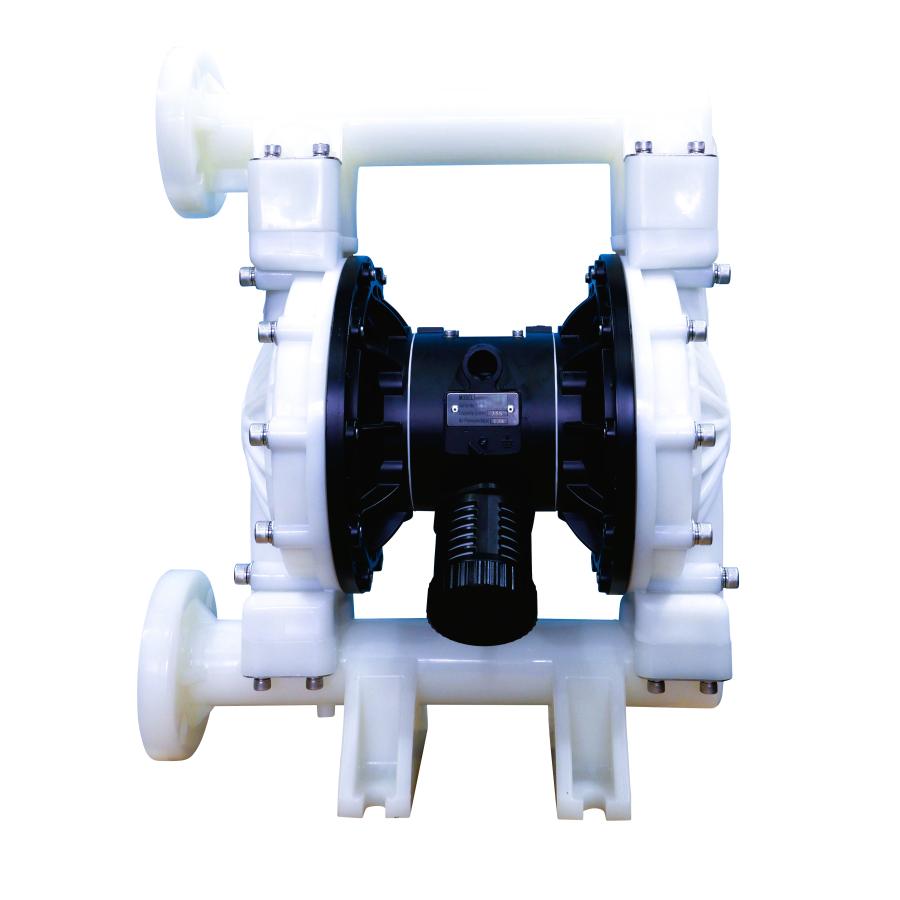 エア駆動ダイヤフラムポンプ AODD-40-PP-TPT PP(ポリプロピレン)モデル 接続口径40A(ANSIフランジ) 最大吐出量385L ...