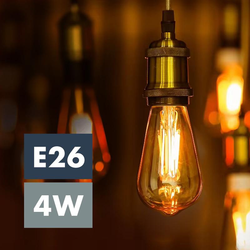 LED電球 e26 4w 100v 50W相当 明るい おしゃれ エジソン電球 フィラメント 温白色 レトロ 調光対応 1個 : ジージーバンク ヤフー店 - 通販 - Yahoo!ショッピング