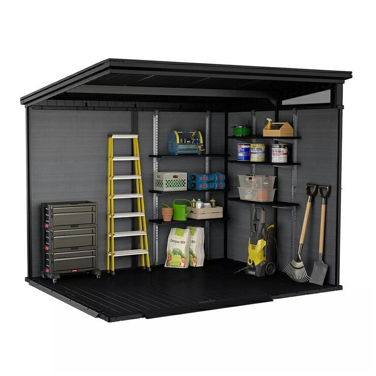 KETER ケター 物置 ペント 9x7 幅279cm 奥行218cm 高さ226cm ウォルナット 屋外収納 ストレージシェッド ガーデン収納 : オンリーライフ Yahoo!ショッピング店 ...