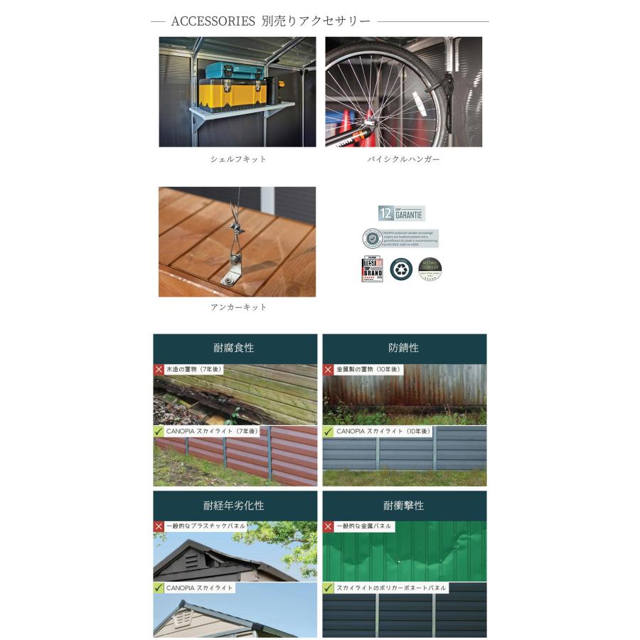 CANOPIA by PALRAM 6x8 パルラム カノピア スカイライト ガーデンシェッド 185cm 229cm 217cm サイズ 大型物置 ポリカーボネート制 多機能ストレージ ...