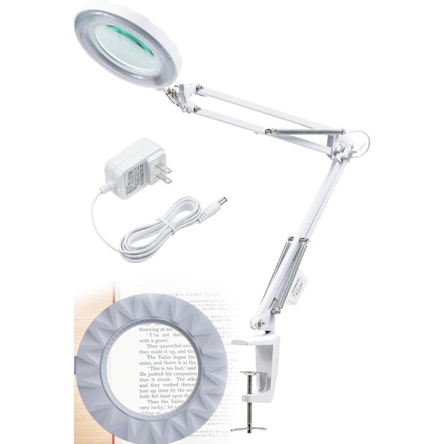 イーサプライ 拡大鏡 スタンドルーペ ライト付き LED クランプ式 倍率3倍 600ルーメン 卓上 フレキシブル ハンズフリー 作業用 ガンプラ制作 EEX-LEDKK01WH : 3839 ...