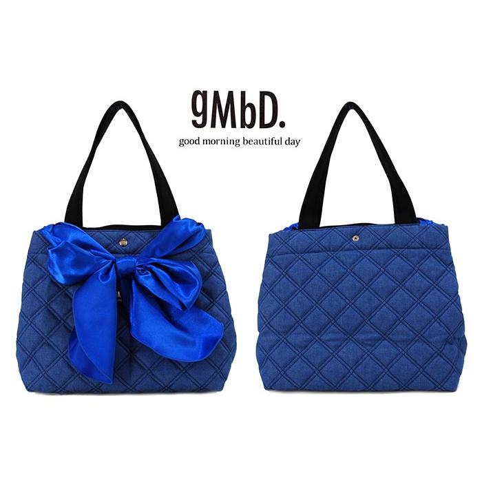 gMbD(good morning beautiful day) デニムキリティング サテンリボン トートバッグ WM : kebiuwm ...