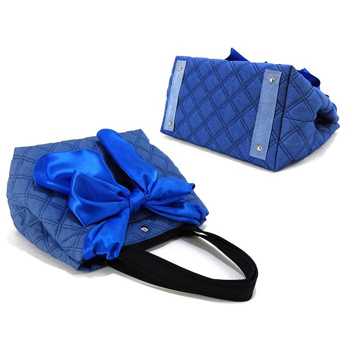 gMbD(good morning beautiful day) デニムキリティング サテンリボン トートバッグ WM : kebiuwm ...