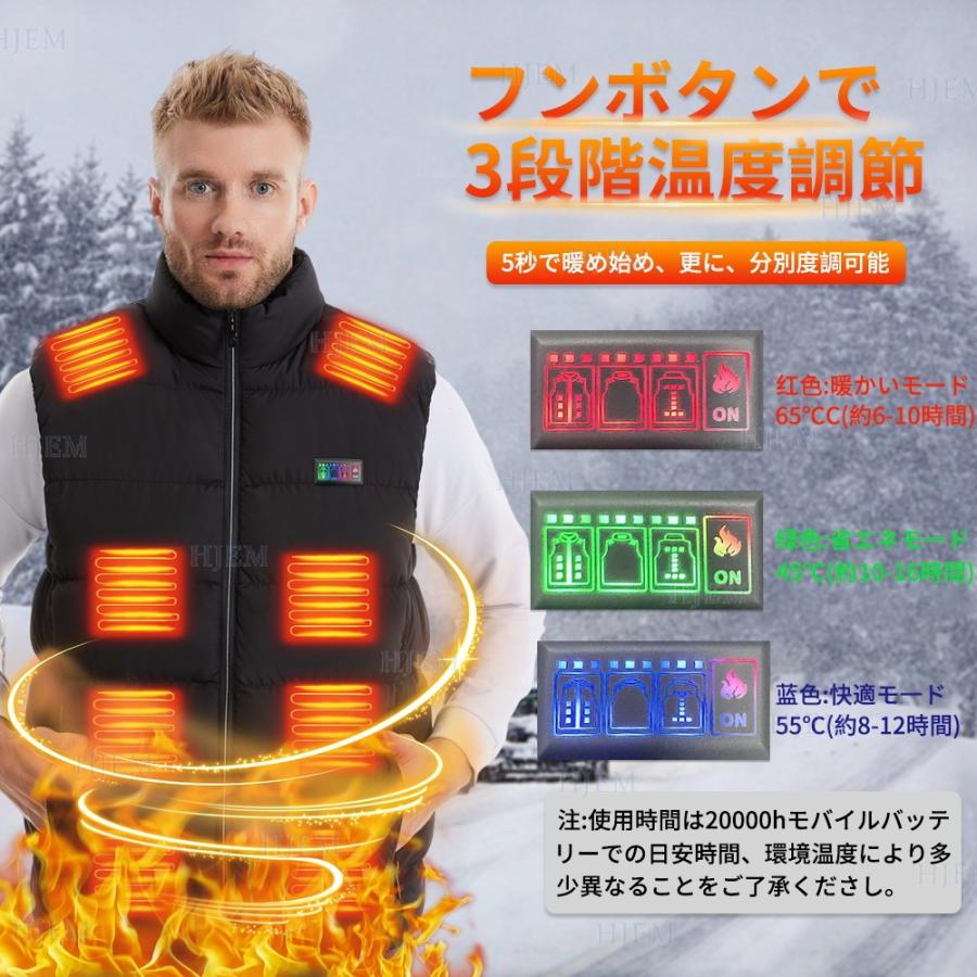 電熱ベスト 日本製繊維ヒーター 15箇条発熱 ダウンベスト メンズ レディース ヒーターベスト 加熱ベスト 3段階調温 前後独立調温 速暖 洗える 電熱ウェア 男女兼用 秋冬 保温性 防寒対策 暖かい 大人気 電熱ベスト ヒーターベスト 15箇所発熱 加熱ベスト 日本製繊維ヒーター