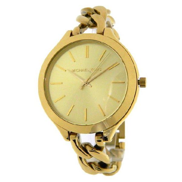 MICHAEL KORS マイケルコース mk3222 Gold Slim Runway MK3222 ゴールドチェーン レディース 腕時計 ...