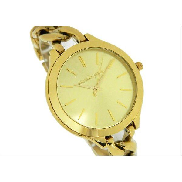 MICHAEL KORS マイケルコース mk3222 Gold Slim Runway MK3222 ゴールドチェーン レディース 腕時計 ...
