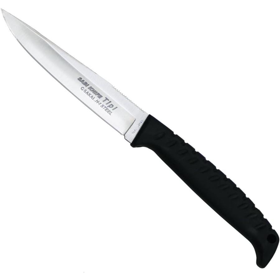 サバイバルナイフ 日本製 ジーサカイ G SAKAI 11480 サビナイフ Tipi ティーピー 黒 直刃 釣り 魚 フィッシング ...