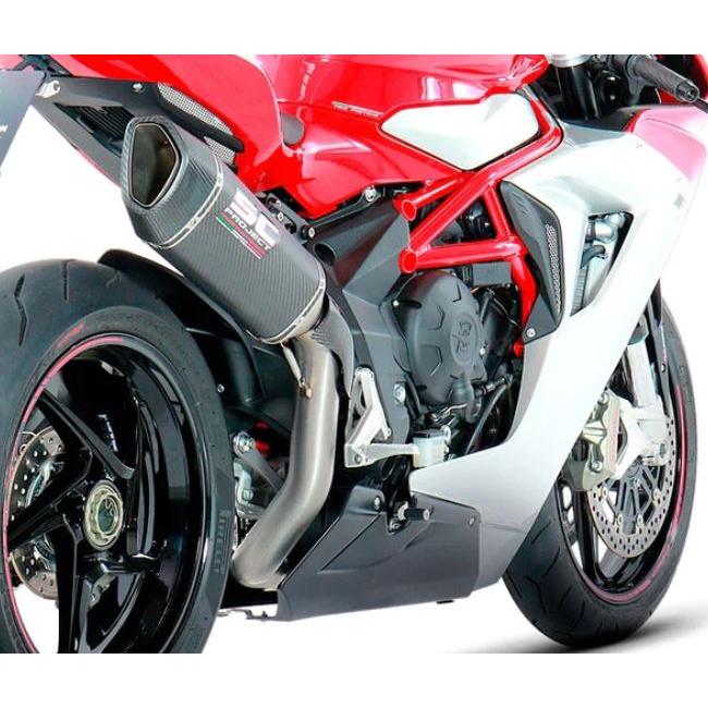 F3 800 ロッソ 21-23 スリップオン “ハイポジション” & フルチタン リンクパイプ SCプロジェクト SC1-R M08A ...