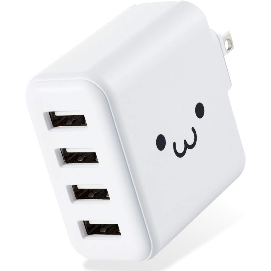 ELECOM エレコム 充電器 USB コンセント AC充電器 USB-A 4個 iPhone13対応 Android タブレット 対応 ホワイトフェイス MPA-ACU13WF ...