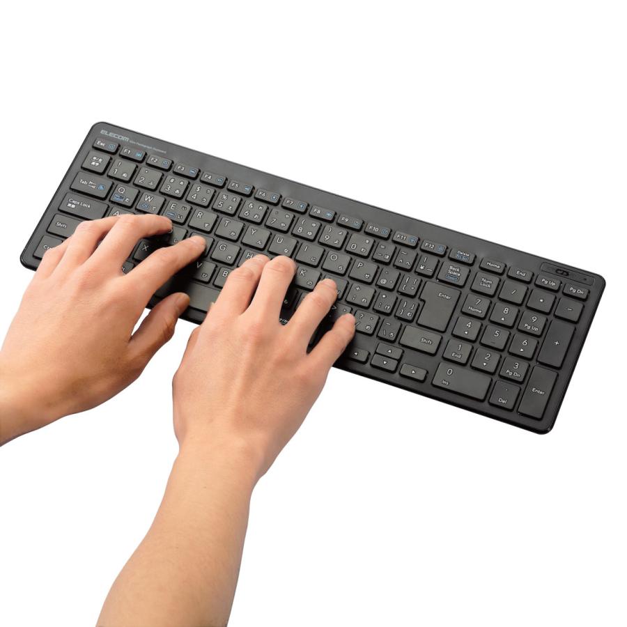 ELECOM エレコム キーボード Bluetooth パンタグラフ コンパクトキーボード Windows・Mac・iOS・Android対応 ブラック TK-FBP101BK ...