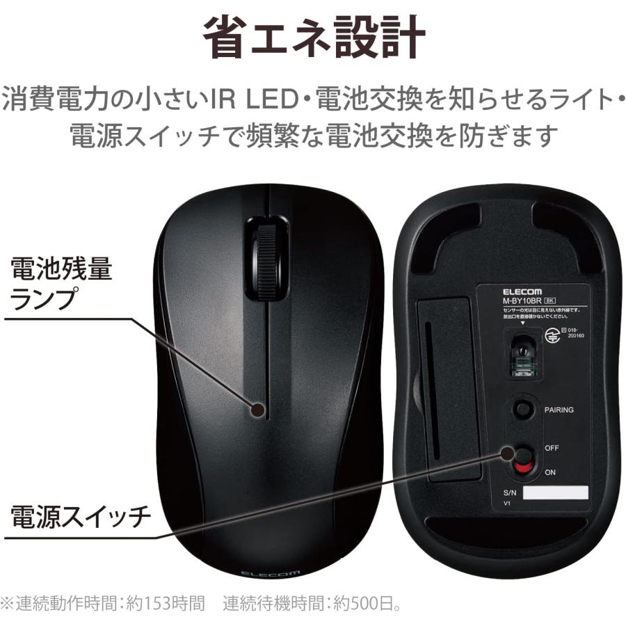 ELECOM エレコム マウス ワイヤレスマウス Bluetooth 静音 3ボタン Sサイズ 抗菌 ブラック M-BY10BRSKBK : Gikstore - 通販 - Yahoo!ショッピング