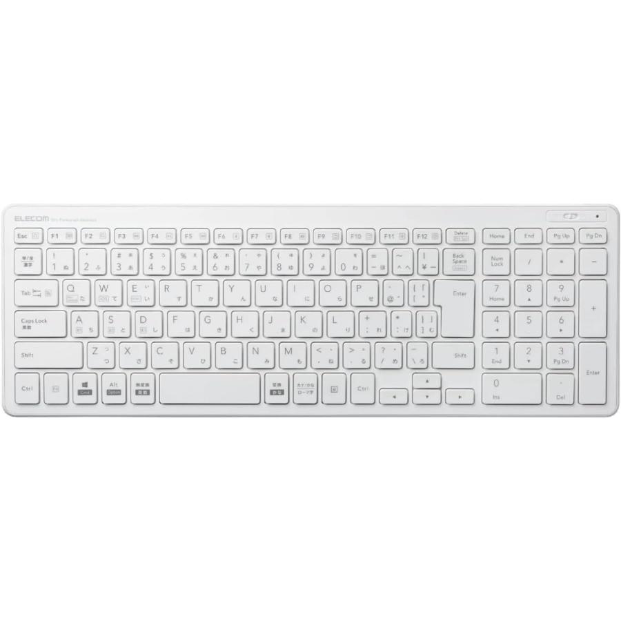 ELECOM（エレコム） キーボード Bluetooth パンタグラフ コンパクトキーボード Windows・Mac・iOS・Android対応 ホワイト TK-FBP101WH ...