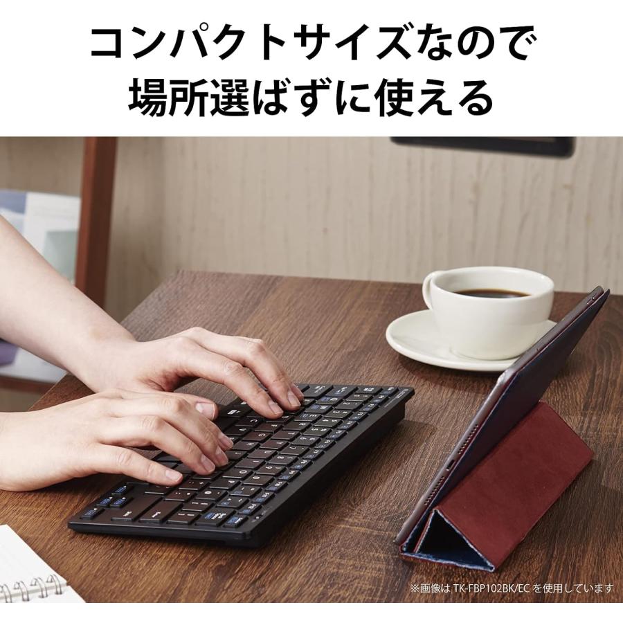 ELECOM エレコム キーボード Bluetooth パンタグラフ ミニキーボード Windows・Mac・iOS・Android対応 【変換/ 無変換/ メニューキー搭載】 ブラック TK ...