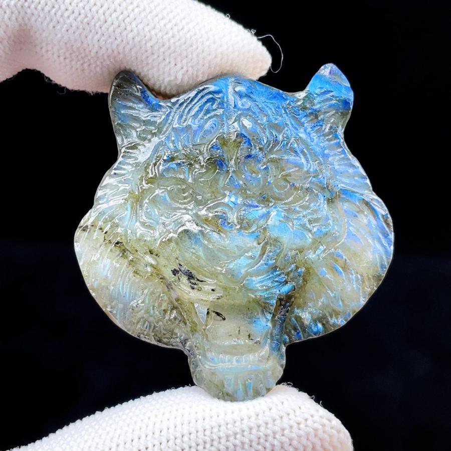 PROME 天然石 一点物 特別仕様品・ラブラドライト・彫刻品・上下の穴・使い方動画付き（ネックレス ＆ ペンダント＆ブレスレット多用型）A00516 : 天然石工場直売店 PROME ...