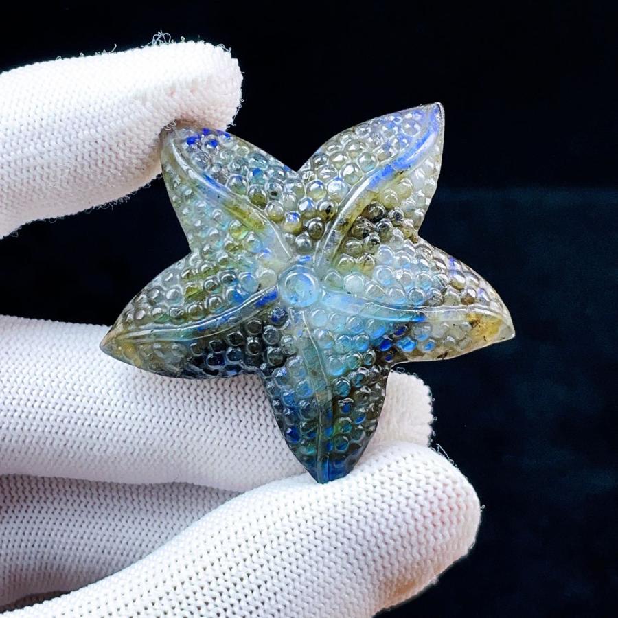 PROME 天然石 一点物 特別仕様品・ラブラドライト・彫刻品・上下の穴・使い方動画付き（ネックレス ＆ ペンダント＆ブレスレット多用型）A00742 : 天然石工場直売店 PROME ...