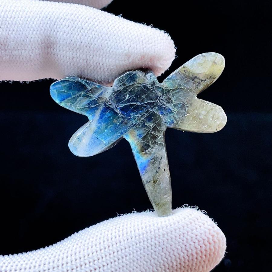 PROME 天然石 一点物 特別仕様品・ラブラドライト・彫刻品・左右の穴・使い方動画付き（ネックレス ＆ ペンダント＆ブレスレット多用型）A00757 : 天然石工場直売店 PROME ...